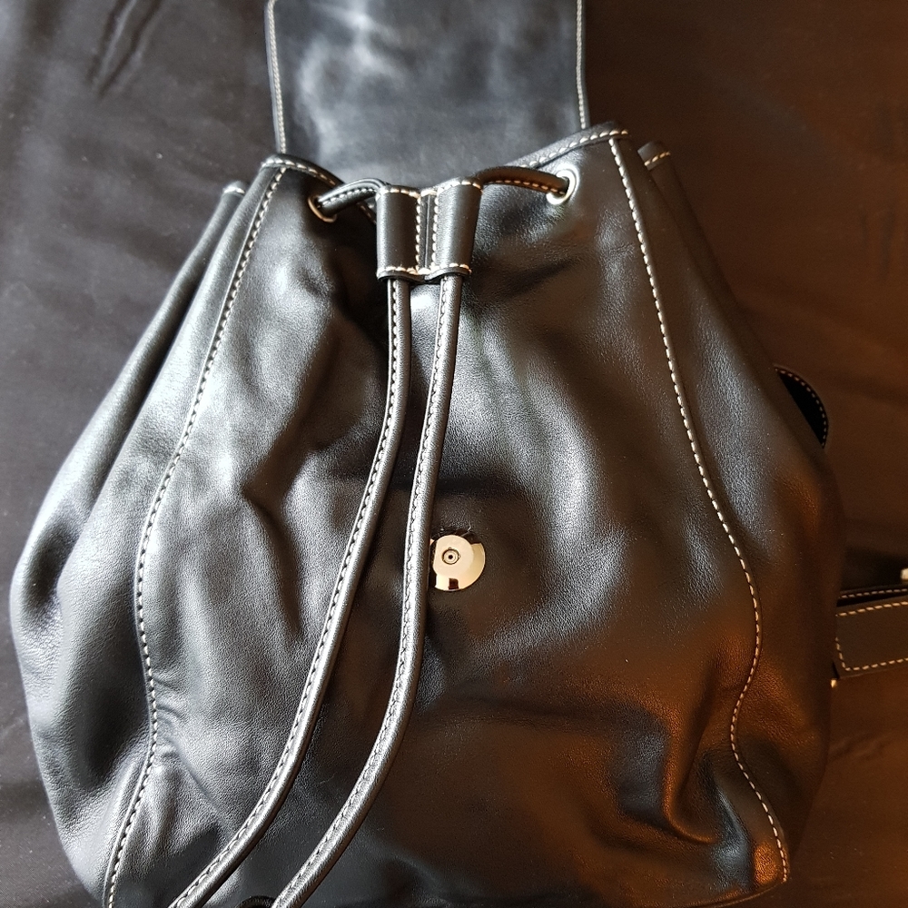 Coach Leather Drawstring Backpack - Gem